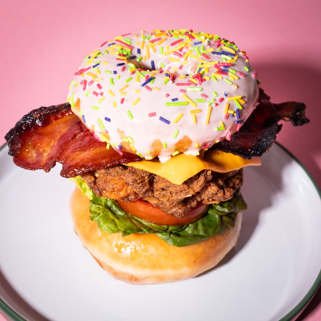 Fried Chicken Doughnut Burger